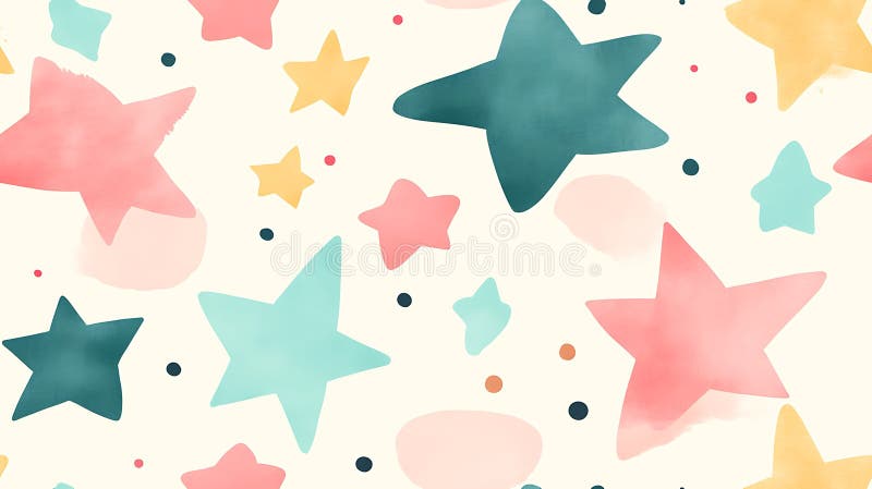 Pastel Watercolor Star Pattern Background Stock Illustration ...