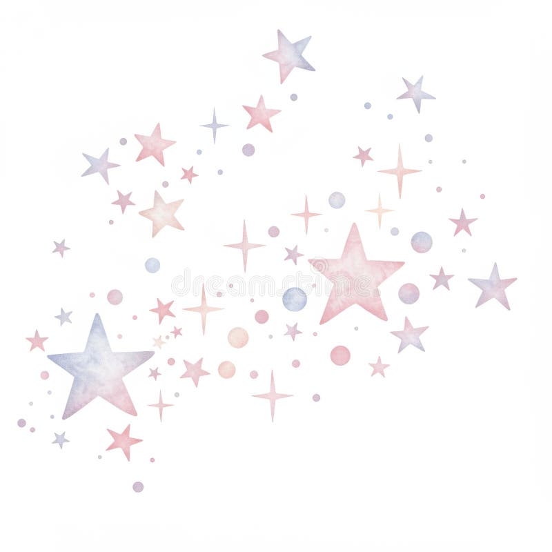Pastel Watercolor Stars Sparkle Background Stock Illustration ...