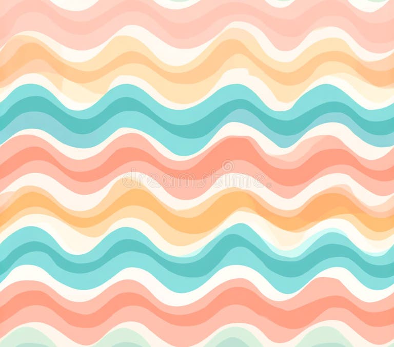 Pastel Wave Pattern Seamless Watercolor Texture for Design Projects ...