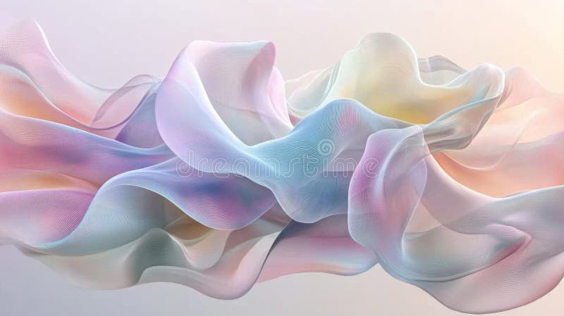 Pastel Waves Abstract Fabric Design Stock Illustration - Illustration ...
