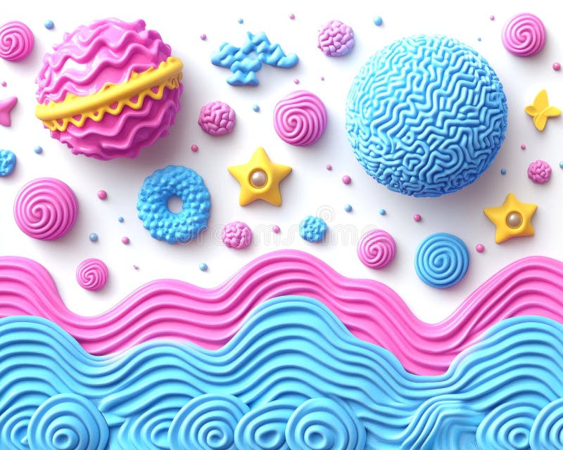 Pastel Waves with Abstract Forms and Fluid Shapes Set Against a ...