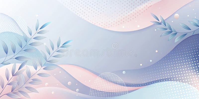 Pastel Waves with Delicate Branch and Geometric Shapes Design ...