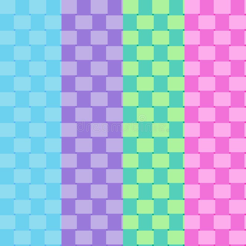 4 Column of Different Colors Pattern with Two Ribbons Weave Together ...
