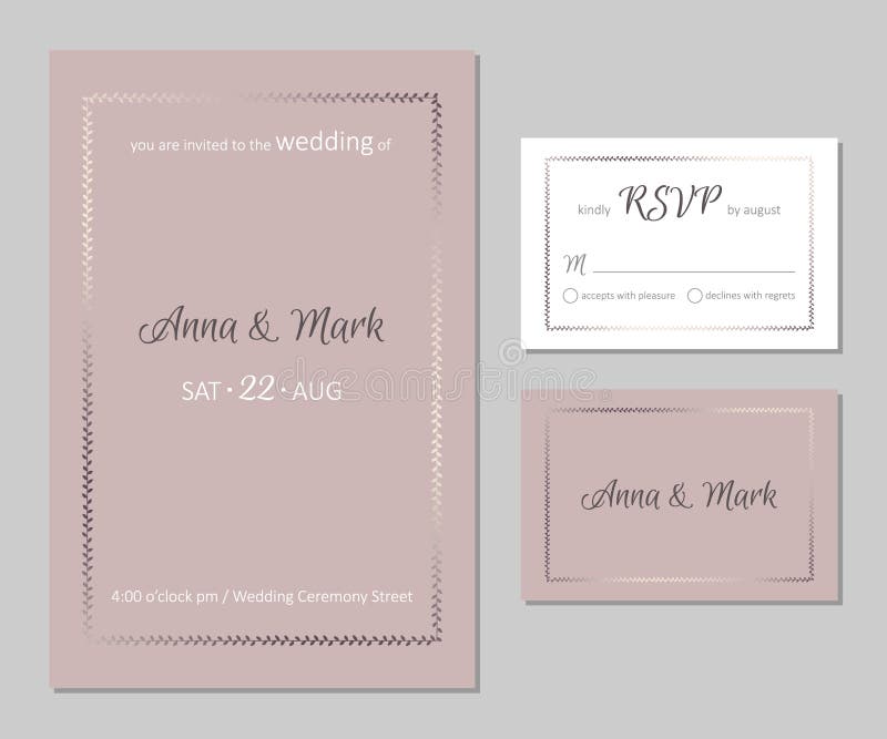 Pastel Wedding Invitation Card Template Design Stock Illustration ...