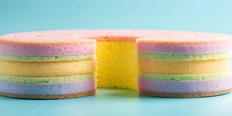 A Pastel Wheel of Soft Sponge Cake in a Seamless Gradient of Colors AI ...