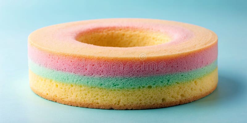 A Pastel Wheel of Soft Sponge Cake in a Seamless Gradient of Colors ...
