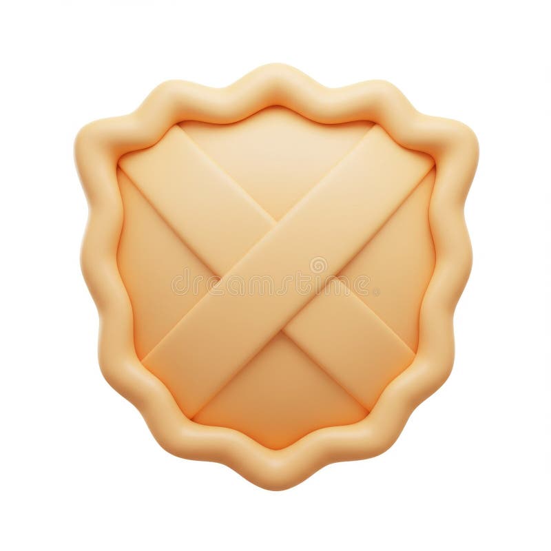 Pastel Yellow 3D Shield Icon on White Background Stock Illustration ...