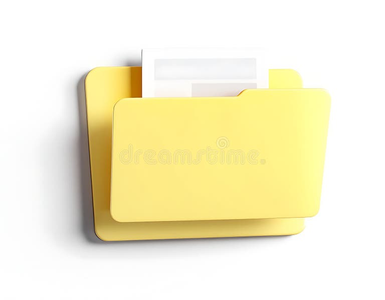 Pastel Yellow File Folder with White Document: a 3D Render of a Simple ...