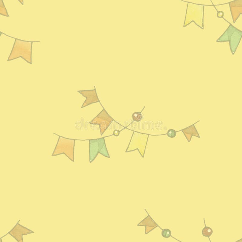 Flags Yellow Fun Pastel Pattern Stock Illustration - Illustration of ...