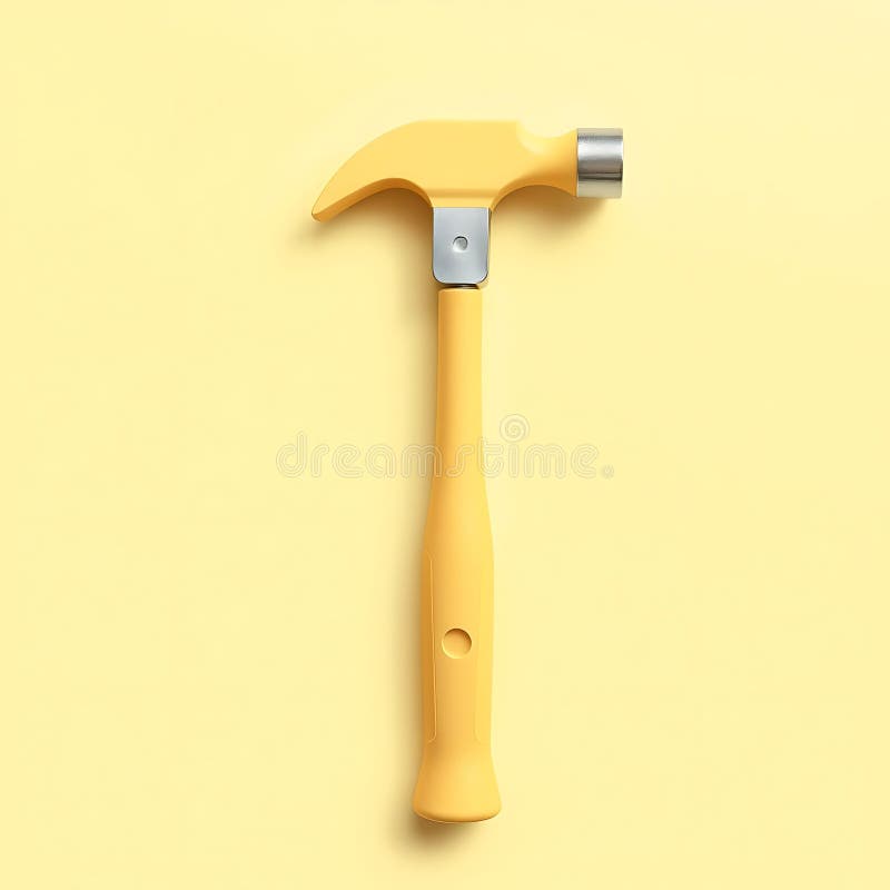 A Pastel Yellow Reflex Hammer with a Lightweight Handle on a Cream ...