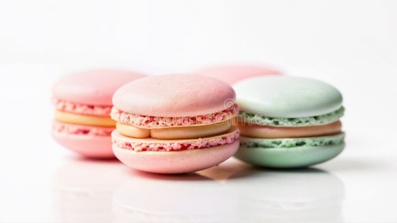 Pastel Yogurt Mini Macarons Isolated White Background Stock Image ...