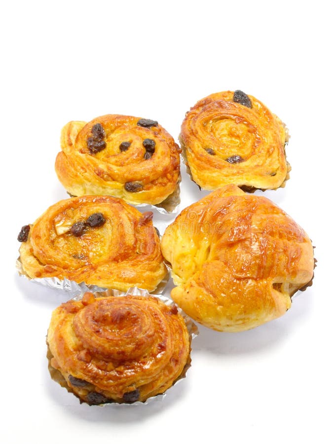 Pastelarias Dinamarquesas Doces Do Bolo Frito Da Passa Imagem de Stock ...