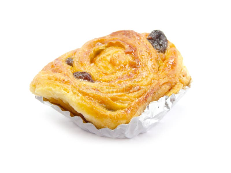 Pasteles Daneses Dulces Del Bollo De Leche De La Pasa Foto de archivo ...
