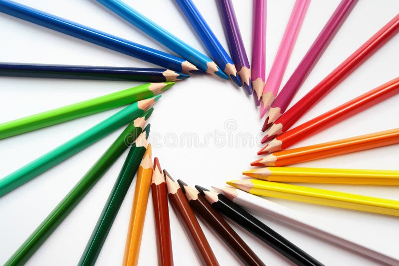 Reticolo Dei Pastelli Colorati Della Matita Fotografia Stock - Immagine ...