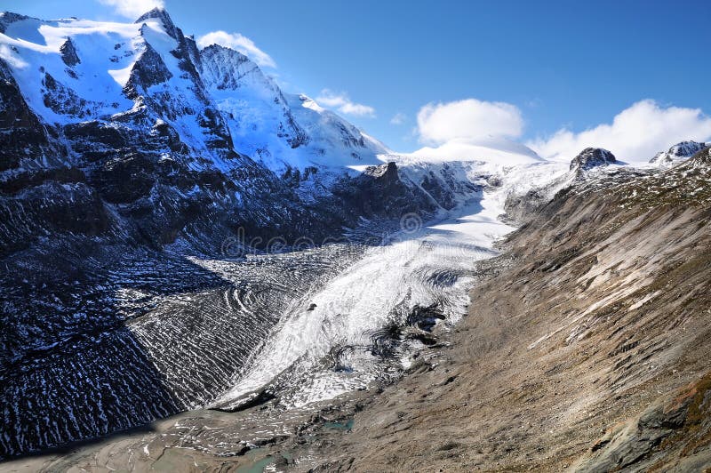 Pasterze-Gletscher Von Grossglockner Hohalpenstrasse Alpen, Aust ...