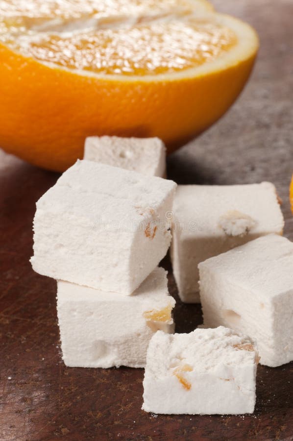 Pastille with Orange Succade Stock Image - Image of board, paste: 61498421