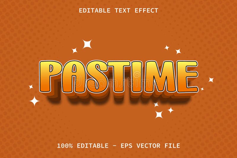 Pastime with Cartoon Style Editable Text Effect Stock Vector ...