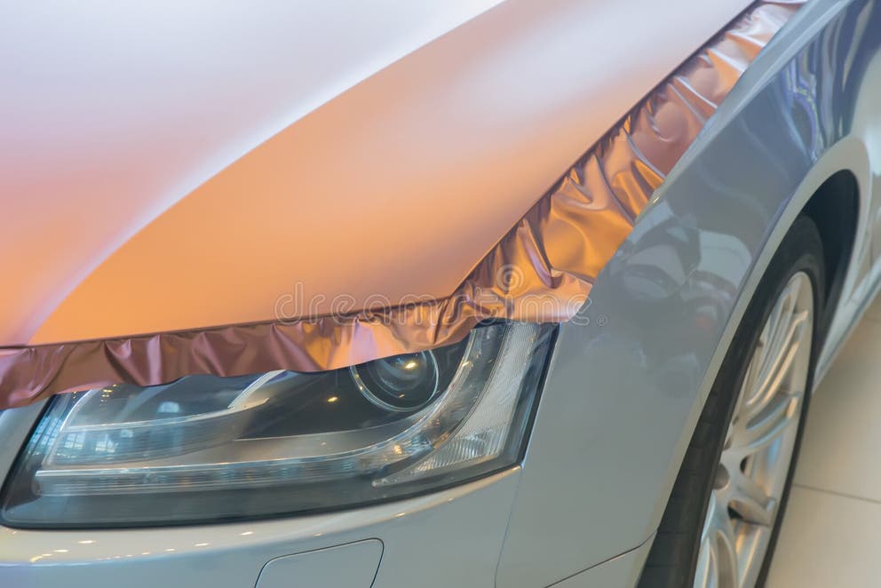 Pasting of Car Carbonic Plastic Stock Image - Image of motor, glue ...