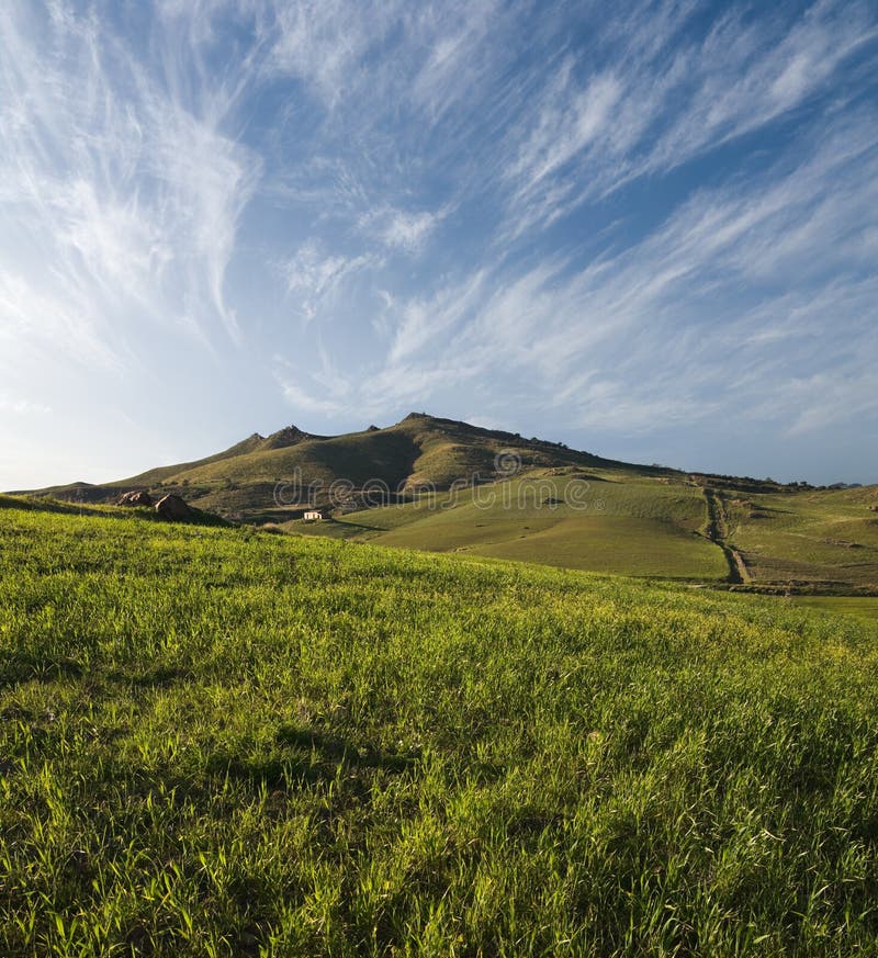 Pasto Y Cloudscape De La Colina Foto de archivo - Imagen de campo ...