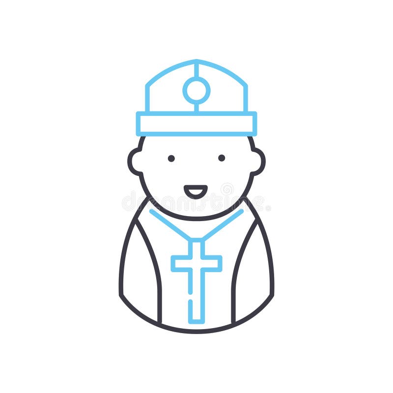 Pastor Line Icon, Outline Symbol, Vector Illustration, Concept Sign ...