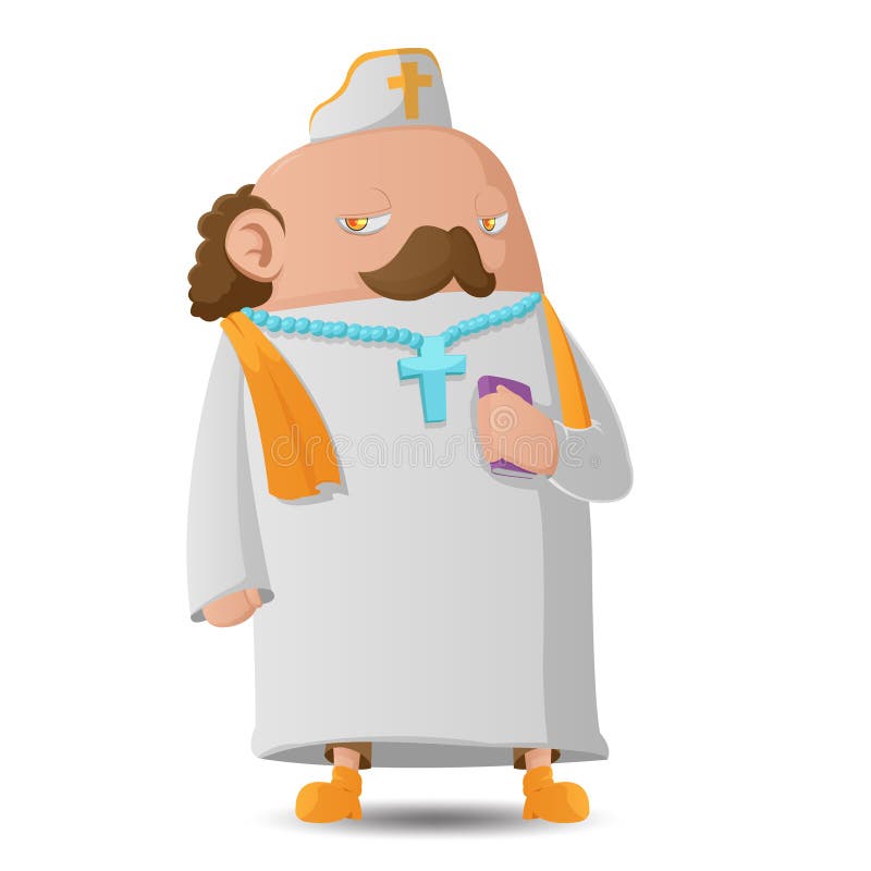 Pastor Man Character Cartoon Design Vector Stock Illustration ...