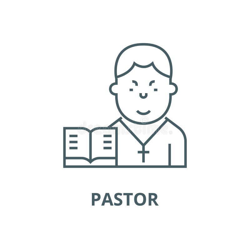 Pastor Vector Line Icon, Linear Concept, Outline Sign, Symbol Stock ...