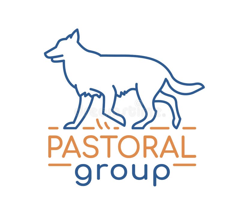 Pastoral Group Logotype in Modern Outlined Style. Editable Vector ...