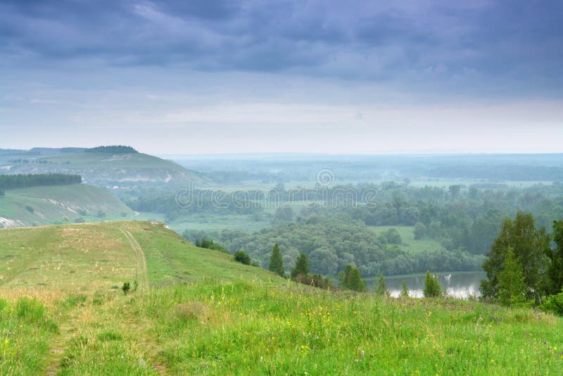 Pastoral landscape stock image. Image of early, hill, tree - 2489981
