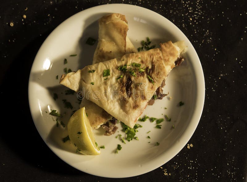 Pastourmas pie stock image. Image of brown, giaourtlou - 85439029