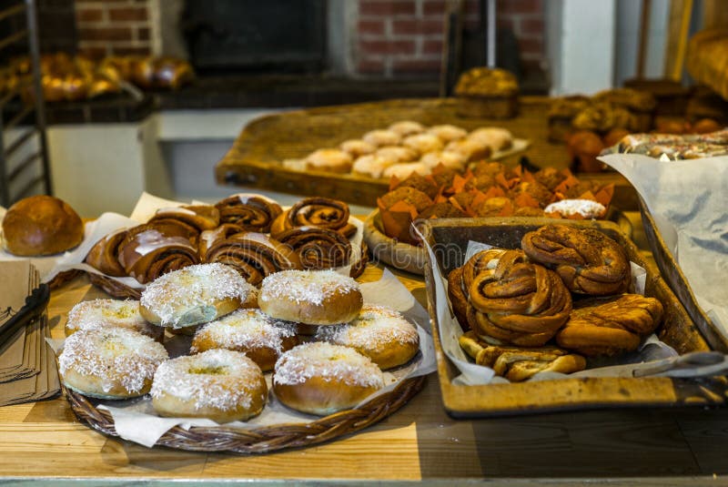 Pastries and Cakes in a Typical Norwegian Bakery - 9 Stock Image ...