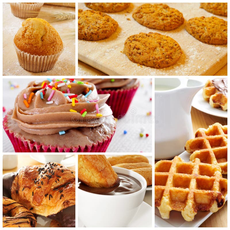 Pastries collage stock photo. Image of cookies, collage - 38030322