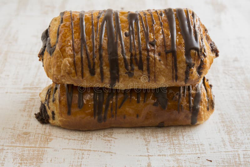 Pastries Filled with Chocolate Stock Photo - Image of dough, industrial ...