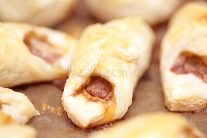 Pastries with meat stock photo. Image of sausage, cooked - 33405478