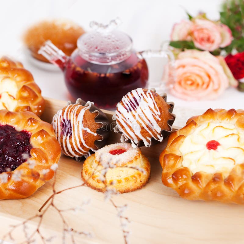 Pastries for tea stock photo. Image of espresso, cafe - 42502858