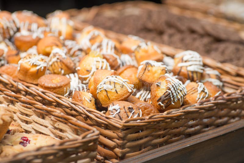 Biscuits and Pastries in the Basket Stock Image - Image of fast ...