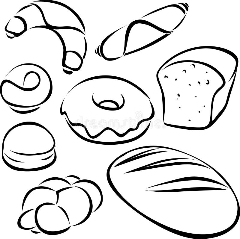 Pastry black outline stock vector. Illustration of food - 33649188