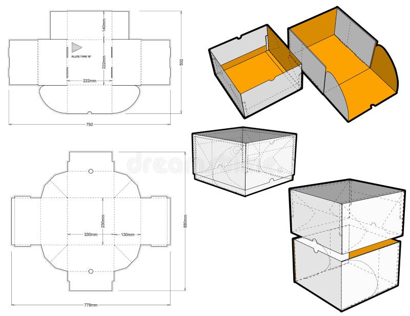 Pastry box design stock vector. Illustration of diagram - 206148064