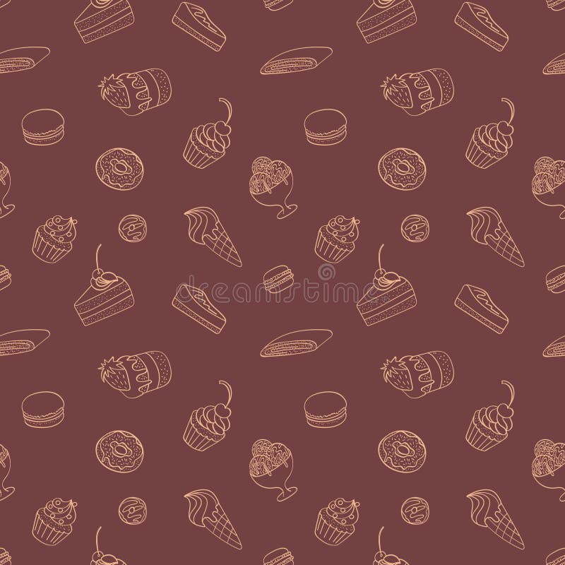 Pastry and cafe background stock vector. Illustration of grain - 227258156