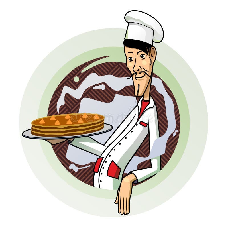 Pastry chef stock vector. Illustration of cartoon, signs - 55238124
