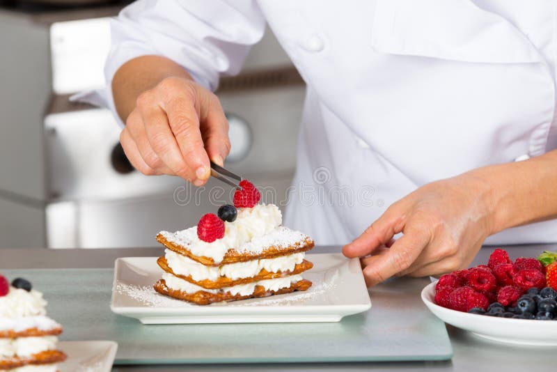 Pastry chef decorating stock image. Image of making, glace - 78881269