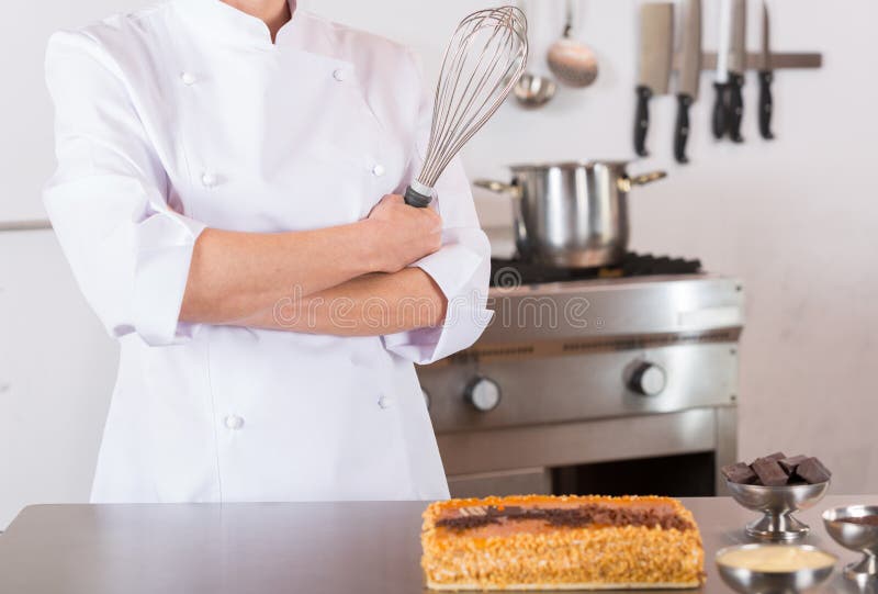 Pastry chef decorating stock image. Image of cook, chocolate - 66257921