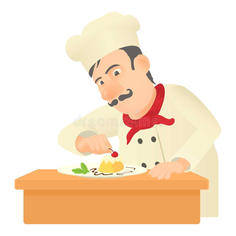 Pastry Chef Icon, Cartoon Style Stock Illustration - Illustration of ...