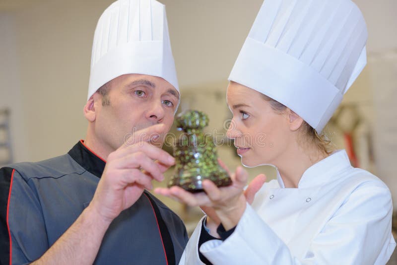 Pastry Chef Looking at Dessert Stock Image - Image of person, delicious ...