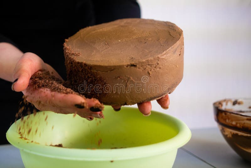 Pastry Chef Making a Beautiful and Delicious Cake. Stock Photo - Image ...