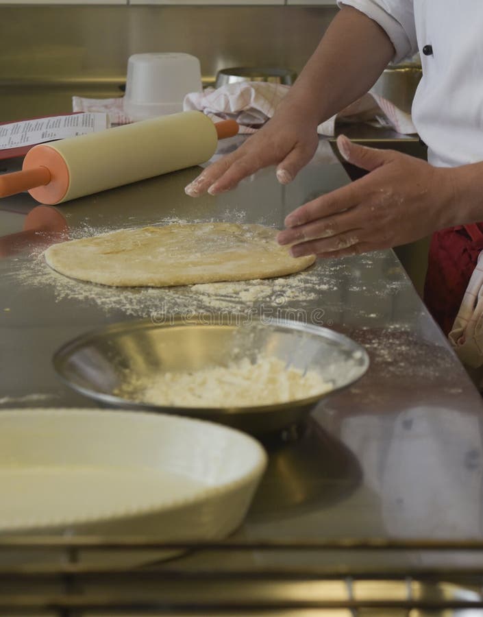 Pastry Chef Making a Cake or Pie Stock Photo - Image of catering ...