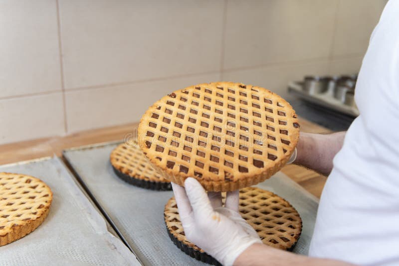 Pastry Chef Making Crust Cake Stock Photo - Image of food, ingredient ...