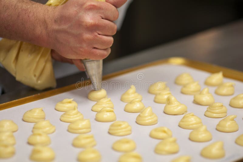 Pastry chef making pastry stock image. Image of cake - 178119935