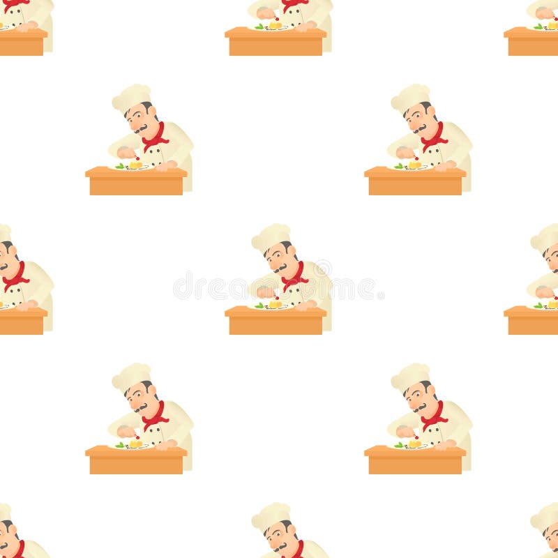 Chef seamless pattern stock vector. Illustration of kitchener - 51834343