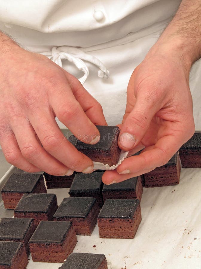Pastry Chef Preparing Chocolate Sweets Stock Image - Image of worker ...