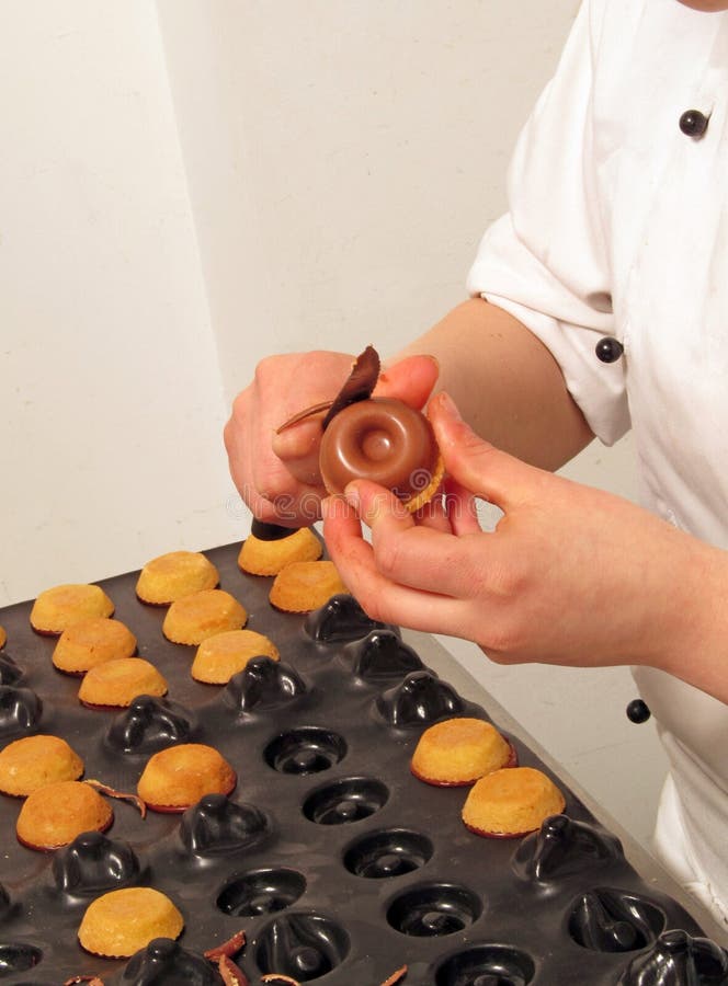 Pastry Chef Preparing Sweets Stock Image - Image of making, sweet ...
